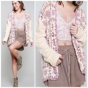 POL | Sweaters | Hand Crocheted Chenille Granny Squares Cardigan | Poshmark